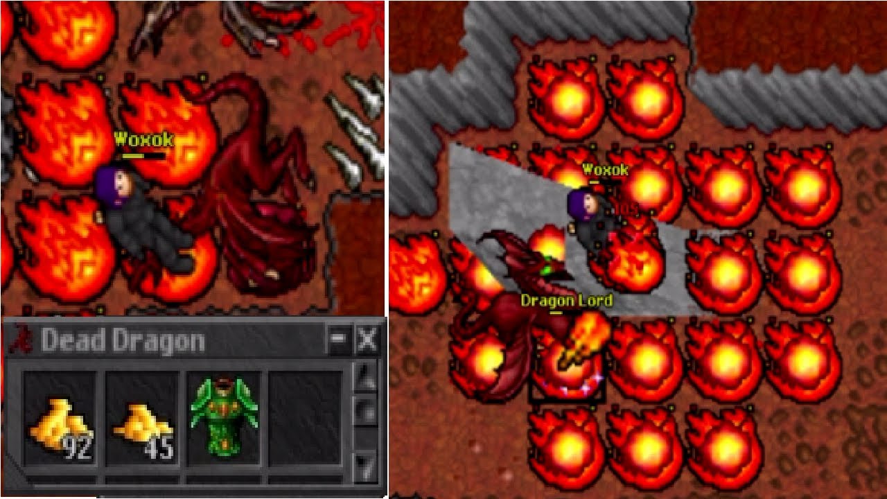 Old Tibia - DL Hunt, NICE LOOT & Sad Ending (Libera 2005 7.4) - YouTube