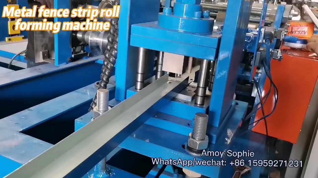 Metal fence strip roll forming machine - YouTube