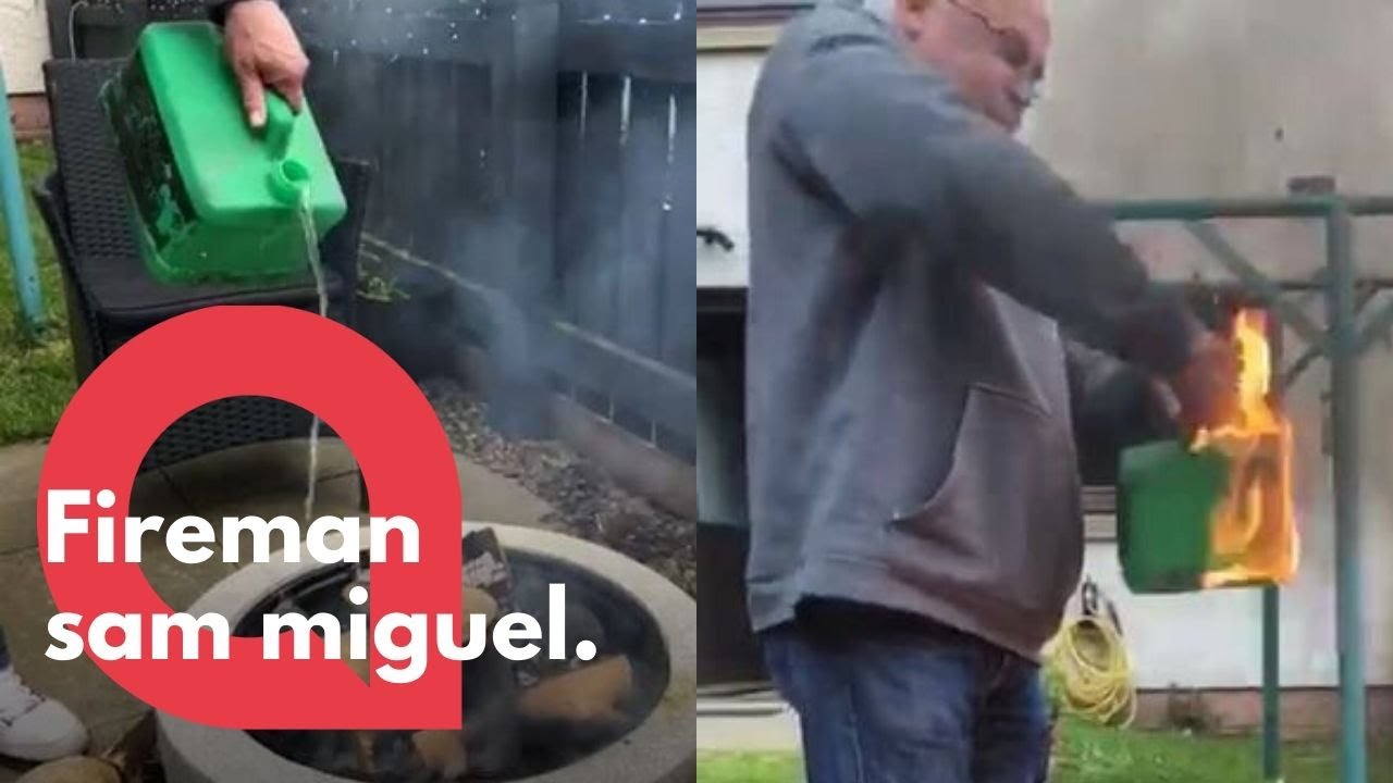 Dopey dad pours petrol on a BBQ | SWNS - YouTube