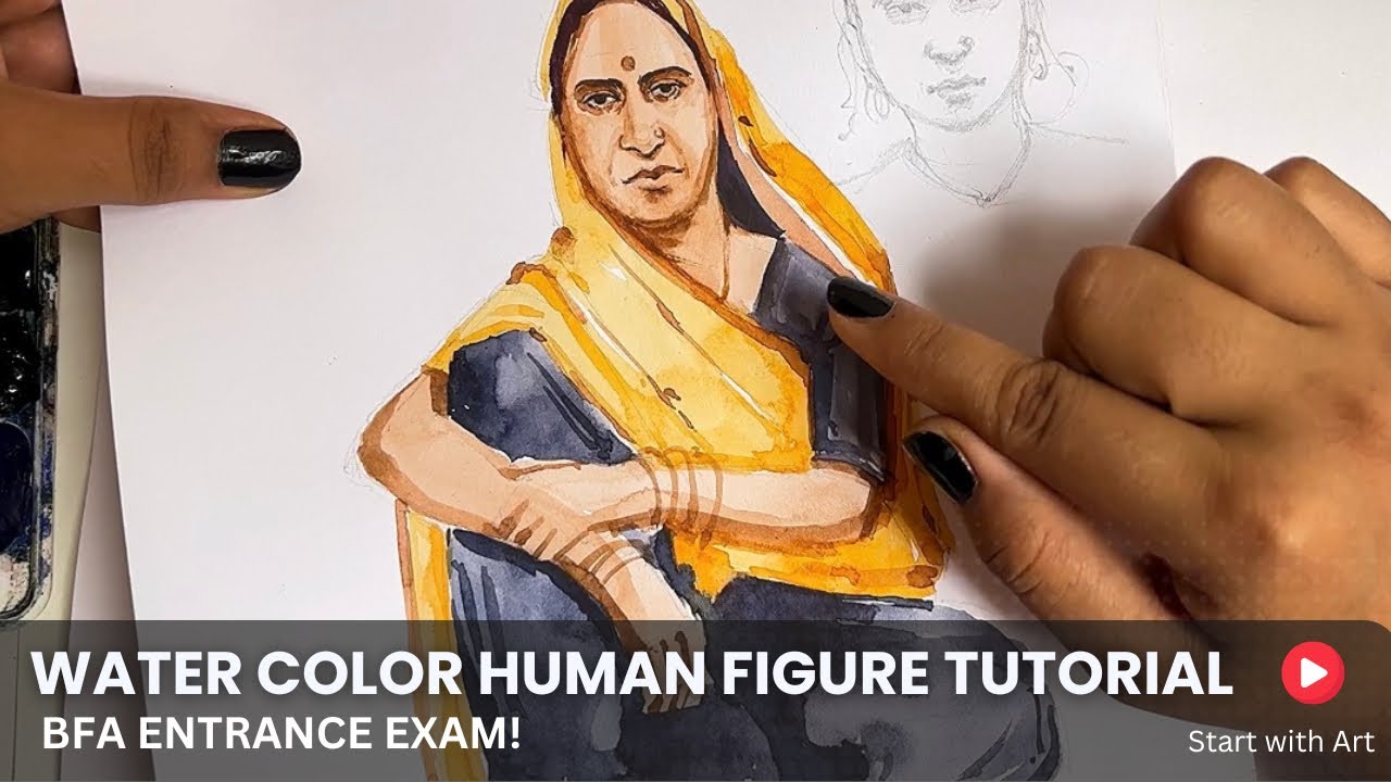 Watercolor Human Figure Tutorial | Step-by-Step on Cartridge Sheet (140 ...