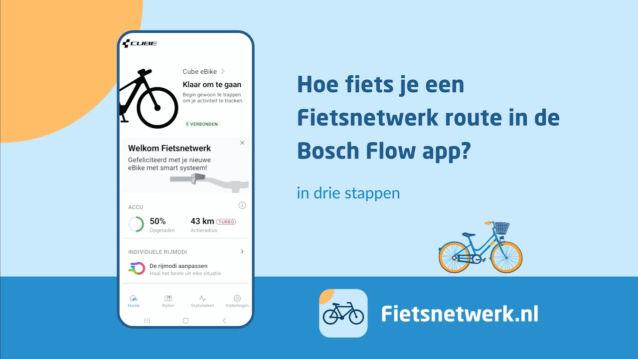 Hoe fiets je een Fietsnetwerk route in de Bosch Flow app? - YouTube