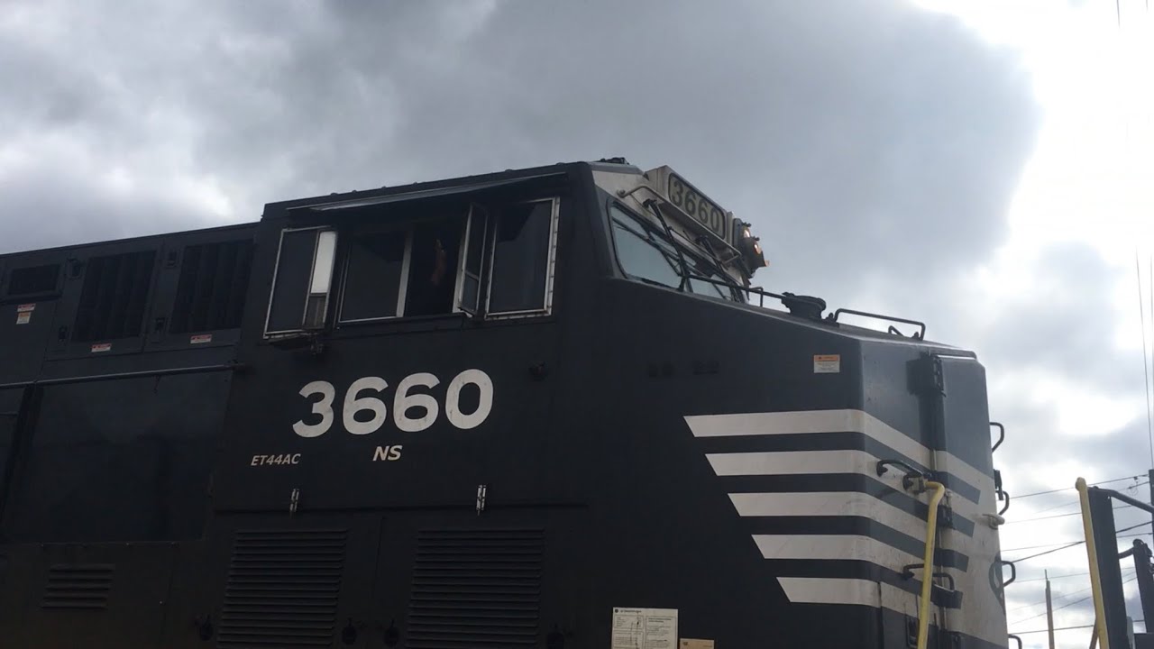 NS 291 heading towards Whittaker yard with engineer waving - YouTube