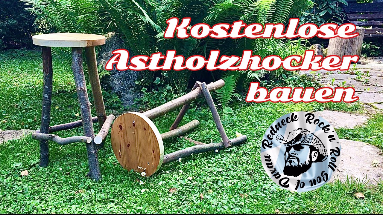 Kostenlose Barhocker aus Ästen für den Grillplatz bauen, Astmöbel bauen ...