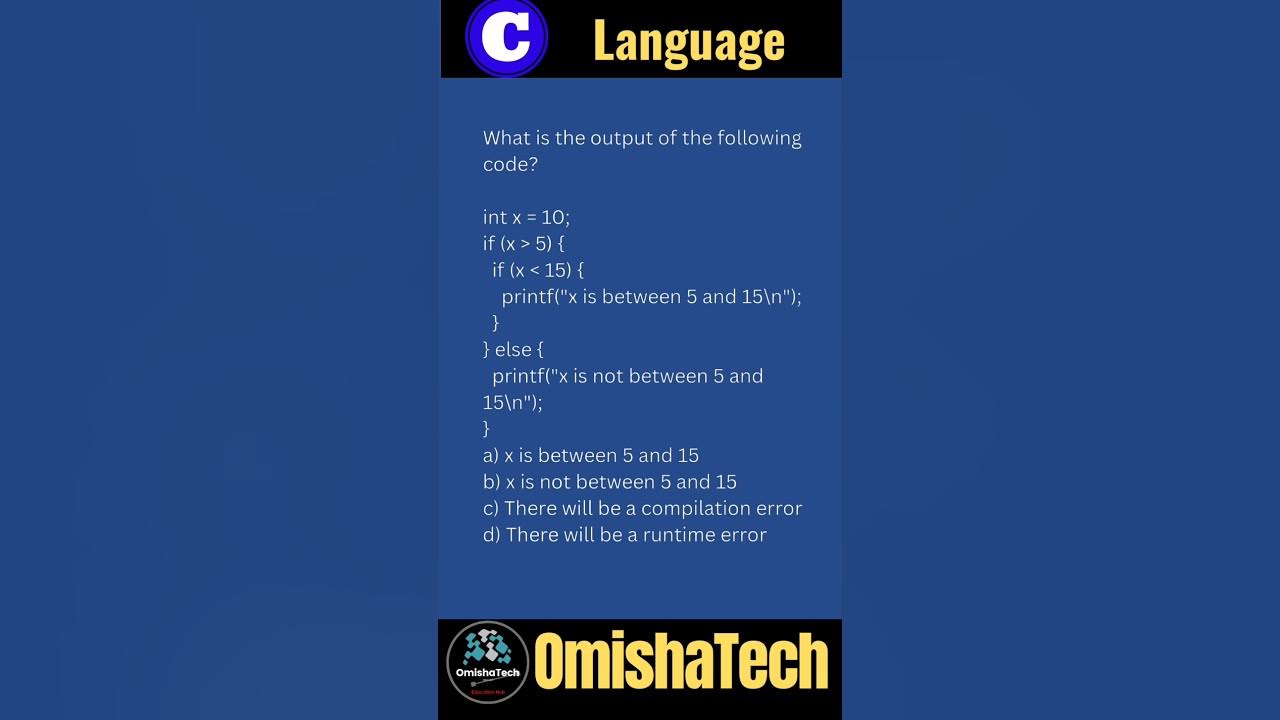 Example of if else statement | C programming #shorts #viral #omishatech #c #cprogramming - YouTube