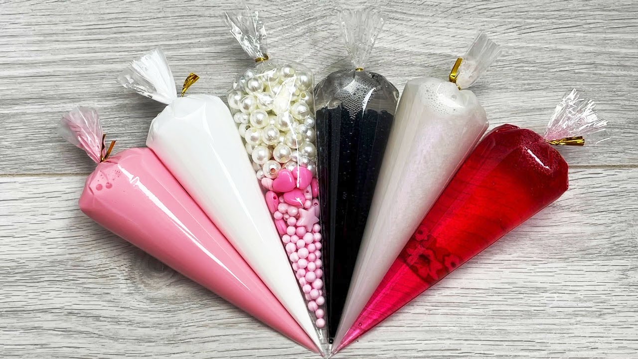 Making Minnie Mouse Style slime with Piping Bags | Glossy Slime, ASMR ...