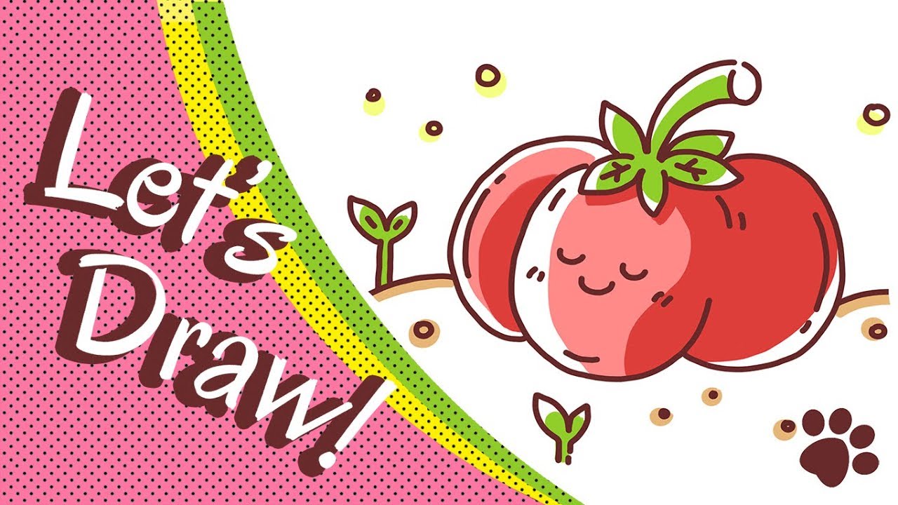 How to draw cute Tomato Step by Step | CUTE AND EASY | Easy Drawings ...