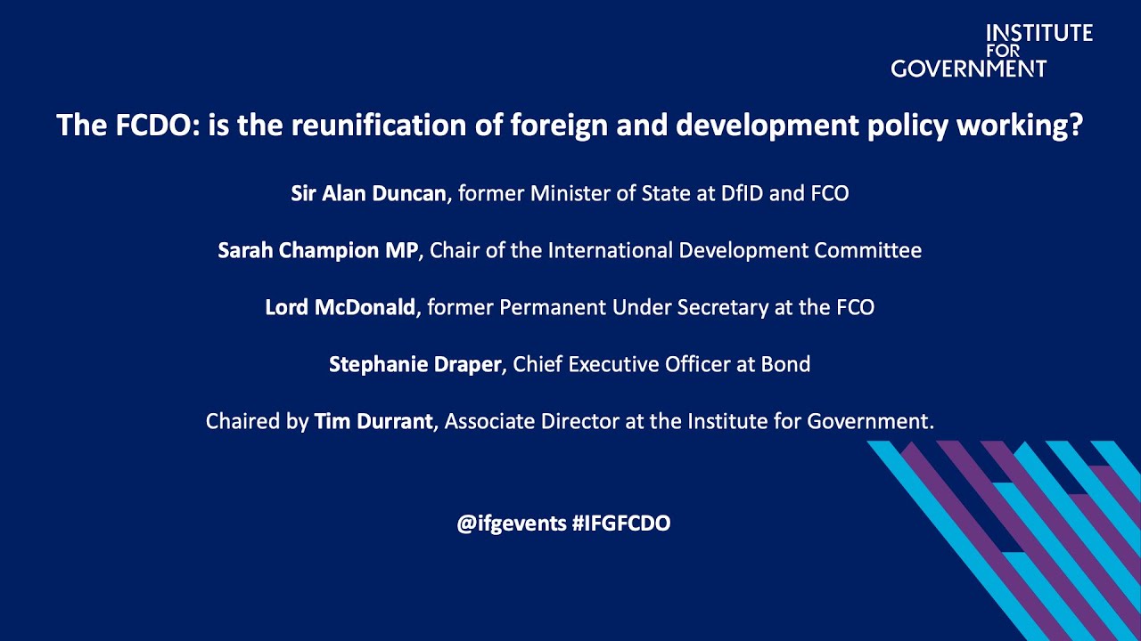The FCDO: is the reunification of foreign and development policy ...