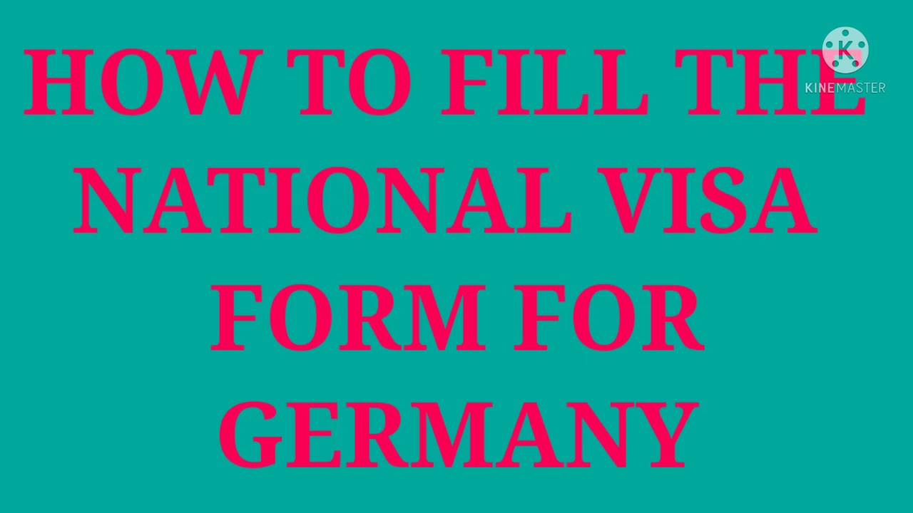 HOW TO FILL THE NATIONAL VISA FORM FOR VISA APPLICATION TO GERMANY ...