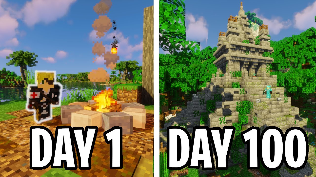 I Spent 100 Days Building a Jungle Civilization in Minecraft Creative ...