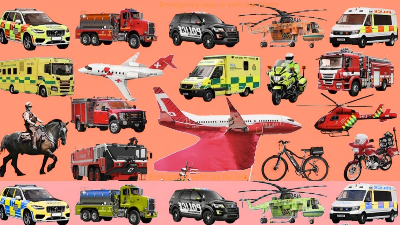 Learn emergency vehicles name for kids with fun examples! Police car ...