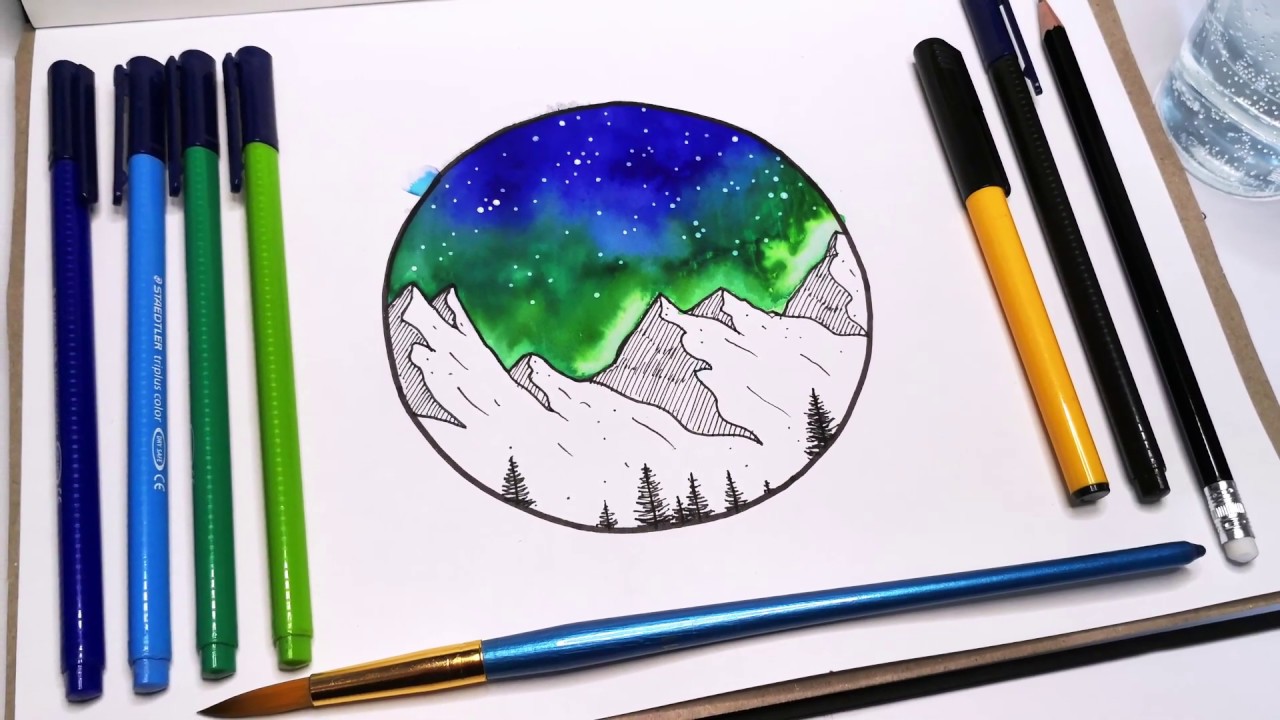 ART LESSON - NO-MESS LANDSCAPE - YouTube