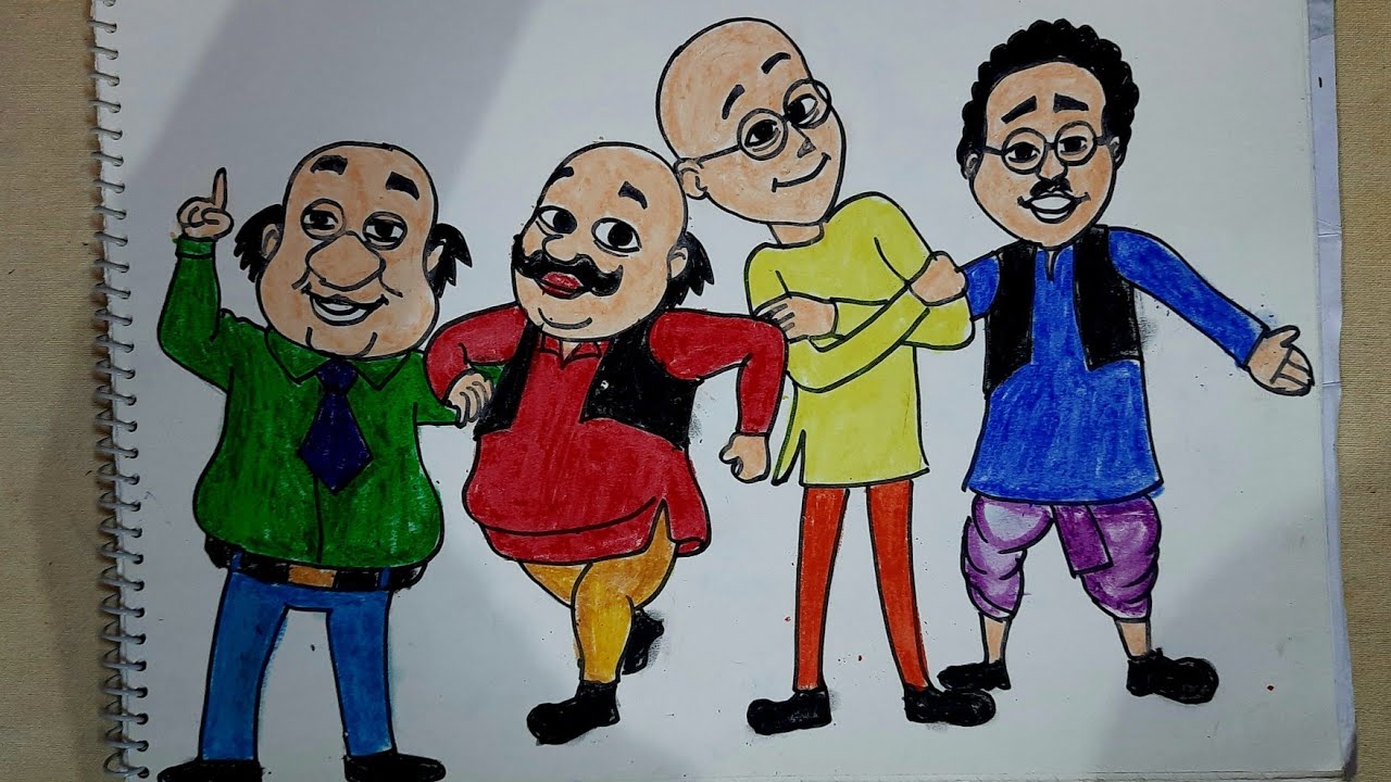 Mottu patlu drawing || Easy Mottu Patlu cartoon caretaker || Dr. jhatka ...