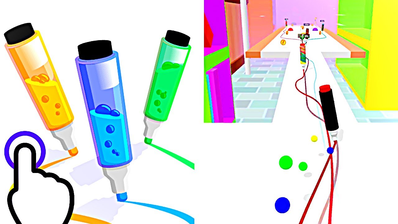 Pen Run - Color Pencil Race Run - All Levels iOS Android GamePlay - YouTube