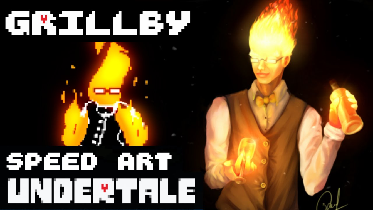 Speed Art Undertale Grillby Humanization Youtube 3646