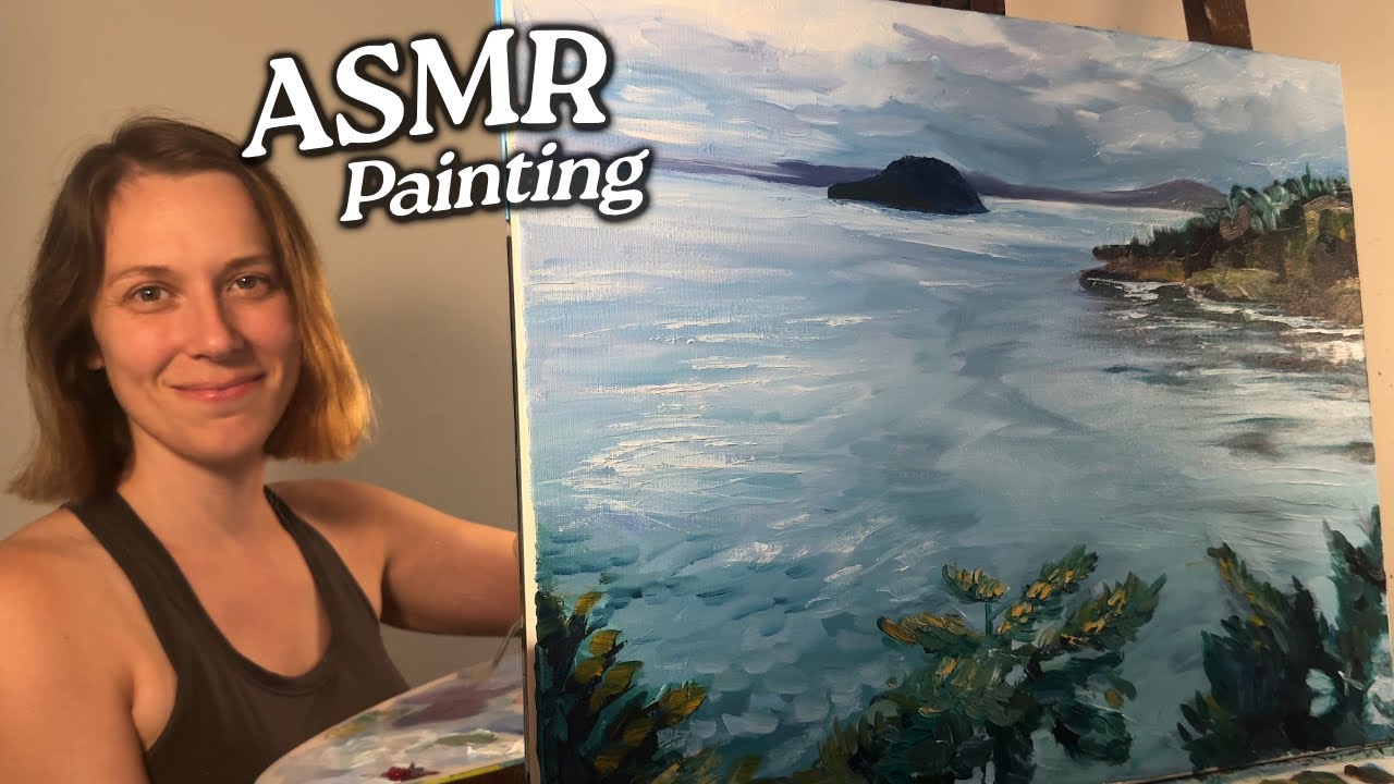 ASMR Painting | 1.5 Hours Soft Spoken | Quiet Island in the Wilderness ...