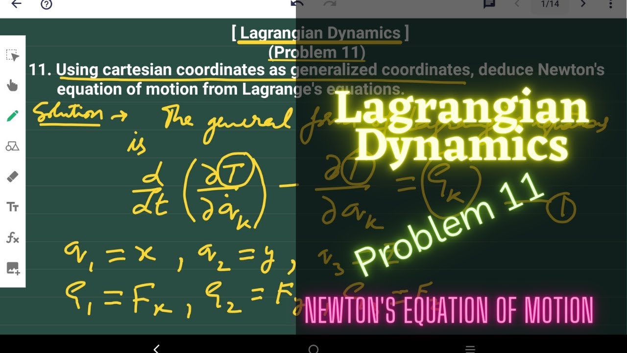 Lagrangian Mechanics Problem 11 Newton s Equation Of Motion Using lagrangian-mechanics-problem-11-newton-s-equation-of-motion-using