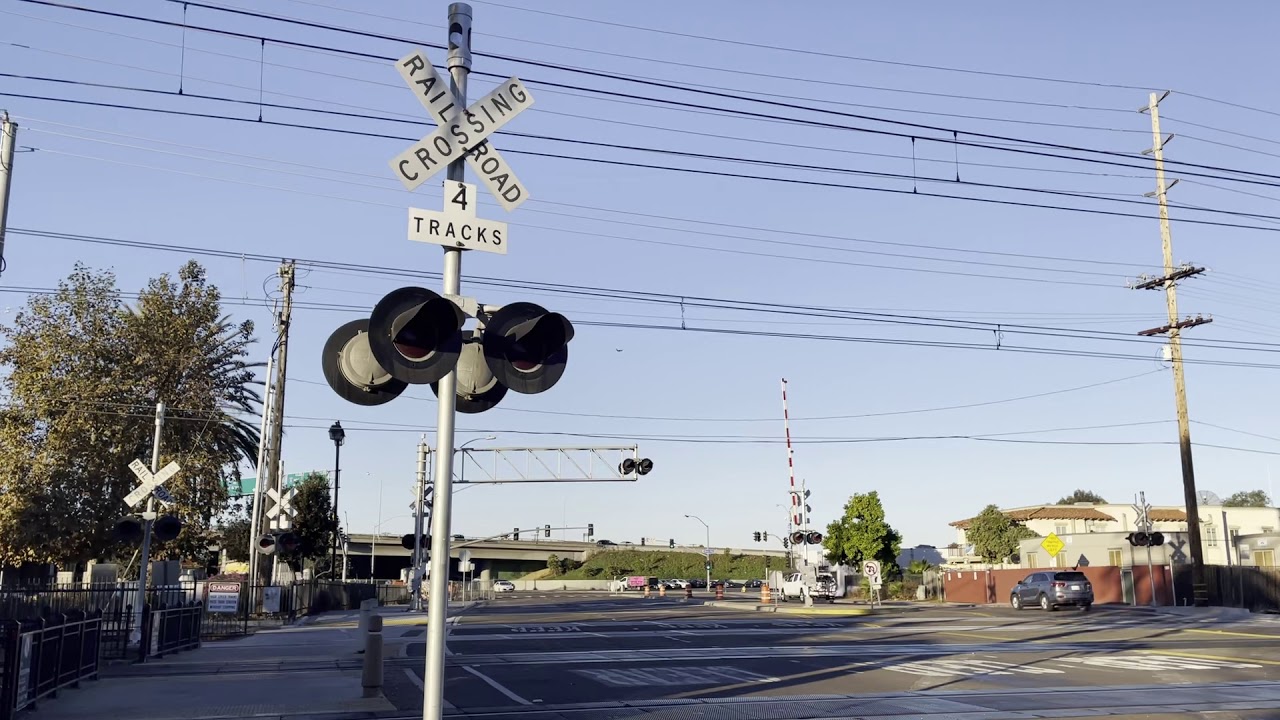 MTS Trolley Light Rail, Taylor Street Railroad Crossing - YouTube