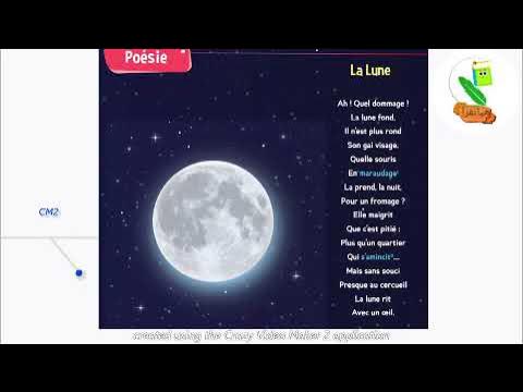 poésie : la lune / unité 2 : à la conquête de l'espace / trésor des ...