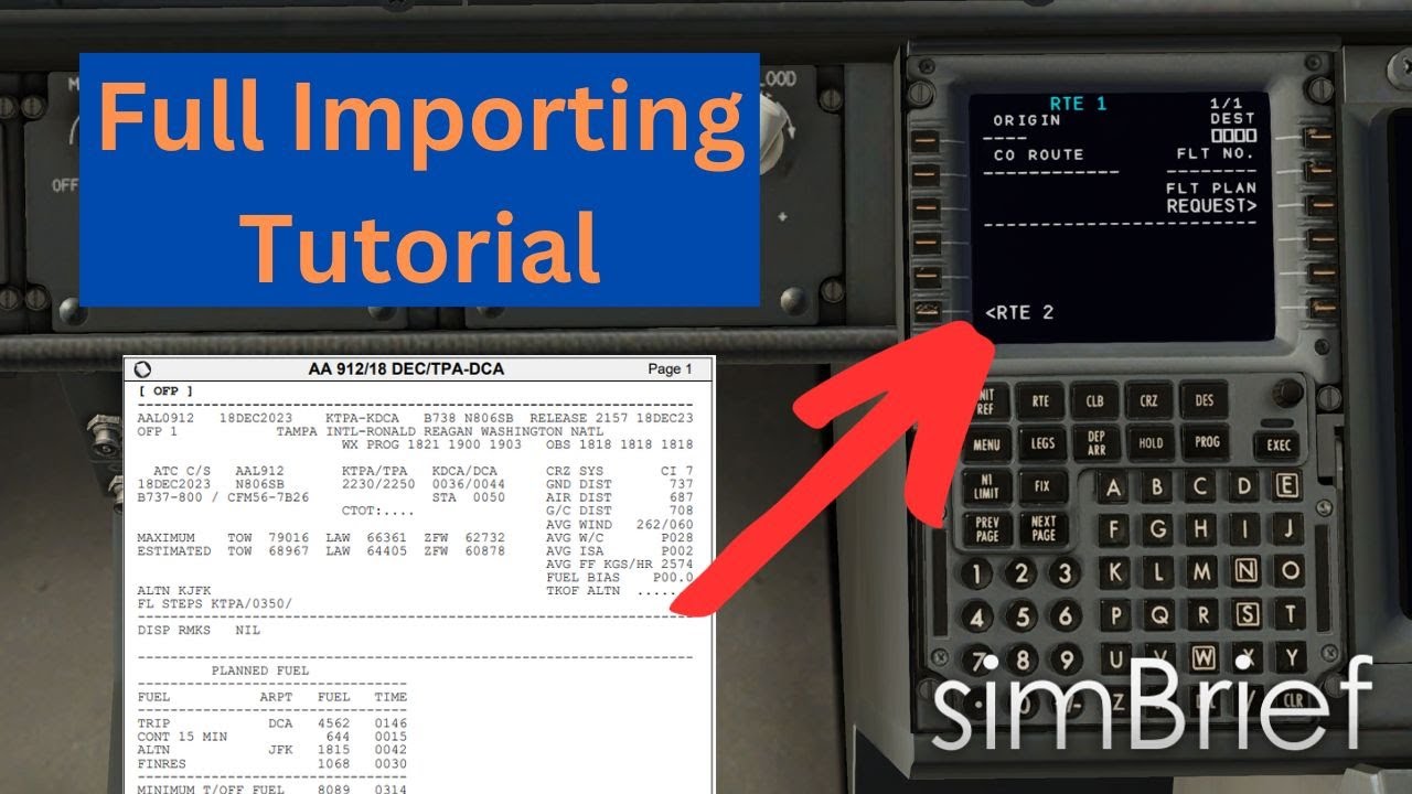 737 ZIBO SimBrief Uplink Tutorial - Flight Plan & Weights | X-Plane 12 - YouTube
