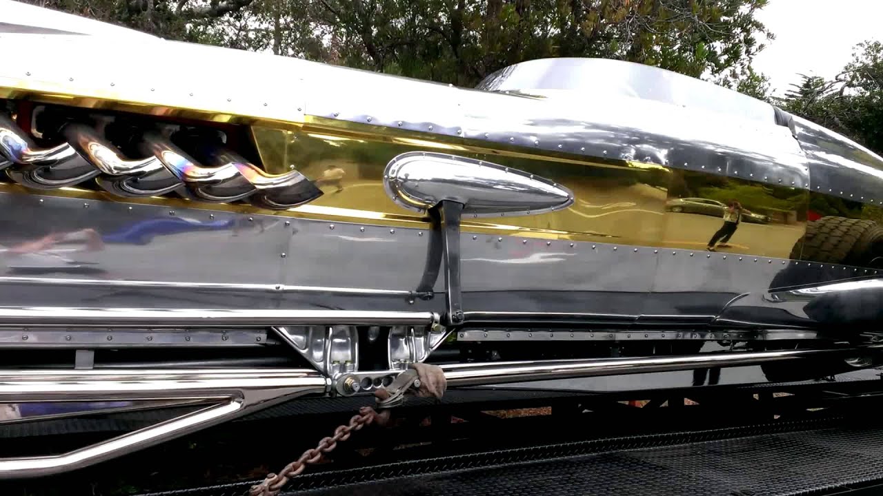 Rodney Rucker custom car with PT boat motor - YouTube