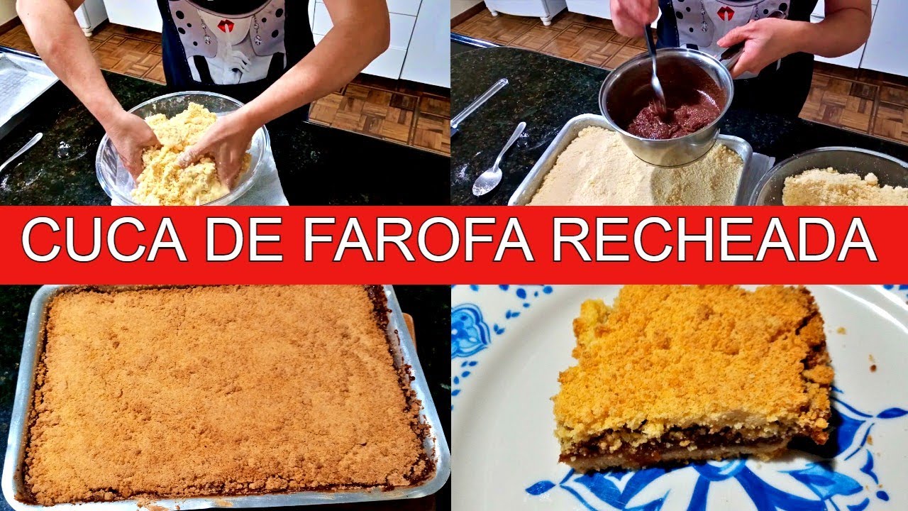 Como fazer Cuca de Farofa Recheada de dar água na boca | Receita ...