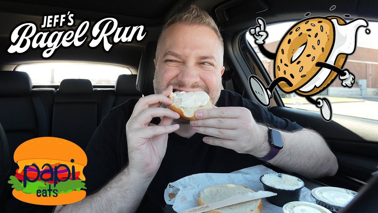 Jeff's Bagel Run - Bagels & Spreads Review - YouTube