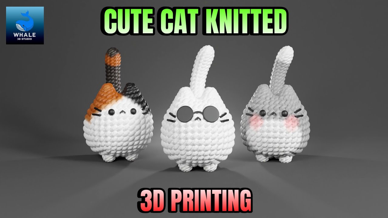Cute Cat Knitted Crochet 3D Printing - YouTube