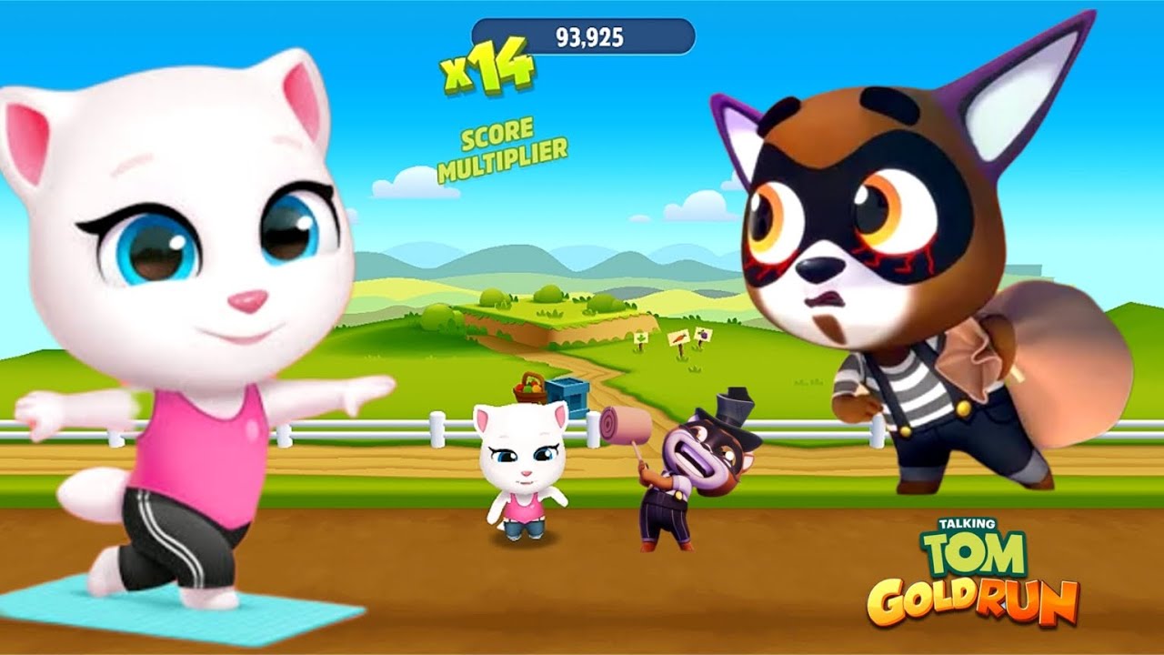 TALKING TOM GOLD RUN - ANGEL AND RACCOON BOTH REPAIR BEAUTIFUL HOUSE ...