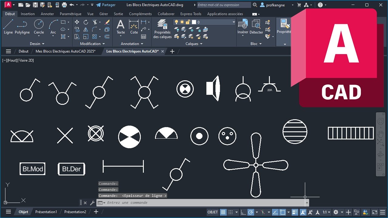 Les Blocs et Symboles Architecturaux des PLANS Electriques Sur AutoCAD - YouTube
