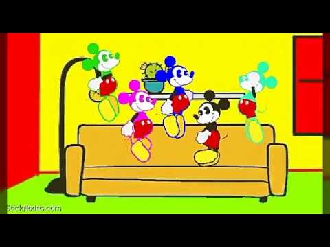Five Little Monkeys Jumping On The Bed With Mickey Mouse-stick nodes ...