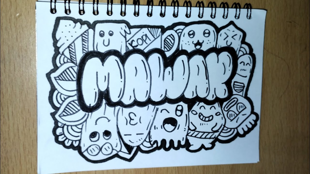 cara menggambar doodle art dengan mudah untuk pemula part 13 - YouTube