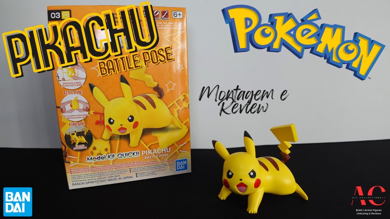 PIKACHU Battle Pose Pokémon BANDAI [Model Kit] Montagem e Review BR ...