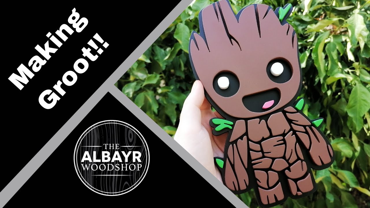Making Groot on the scroll saw! 3D wood art - YouTube