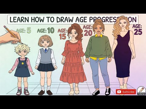 Drawing Girls at 5 Ages | From Child to Adult  ✨5 Ages of a Girl Drawing Tutorial | 