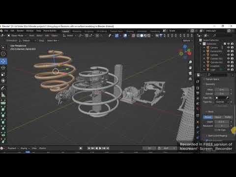 instancing in Blender 3d on generated spiral sci fi obj1 - YouTube