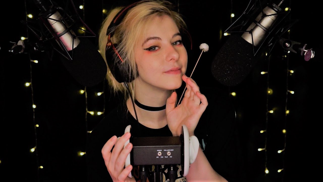 ASMR | gentle ear cleaning & bassy deep whispering, ear to ear, layered ...