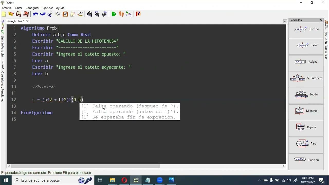 Prob1: Cálculo de la hipotenusa - YouTube