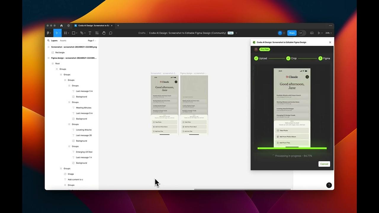 Screenshot to Editable Figma Design: Clone the Claude App in Under One Minute with Codia AI ...