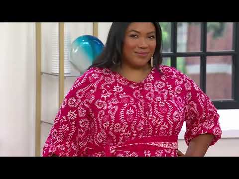 Studio Park x Amy Stran Printed Dress with Removable Self Belt on QVC ...