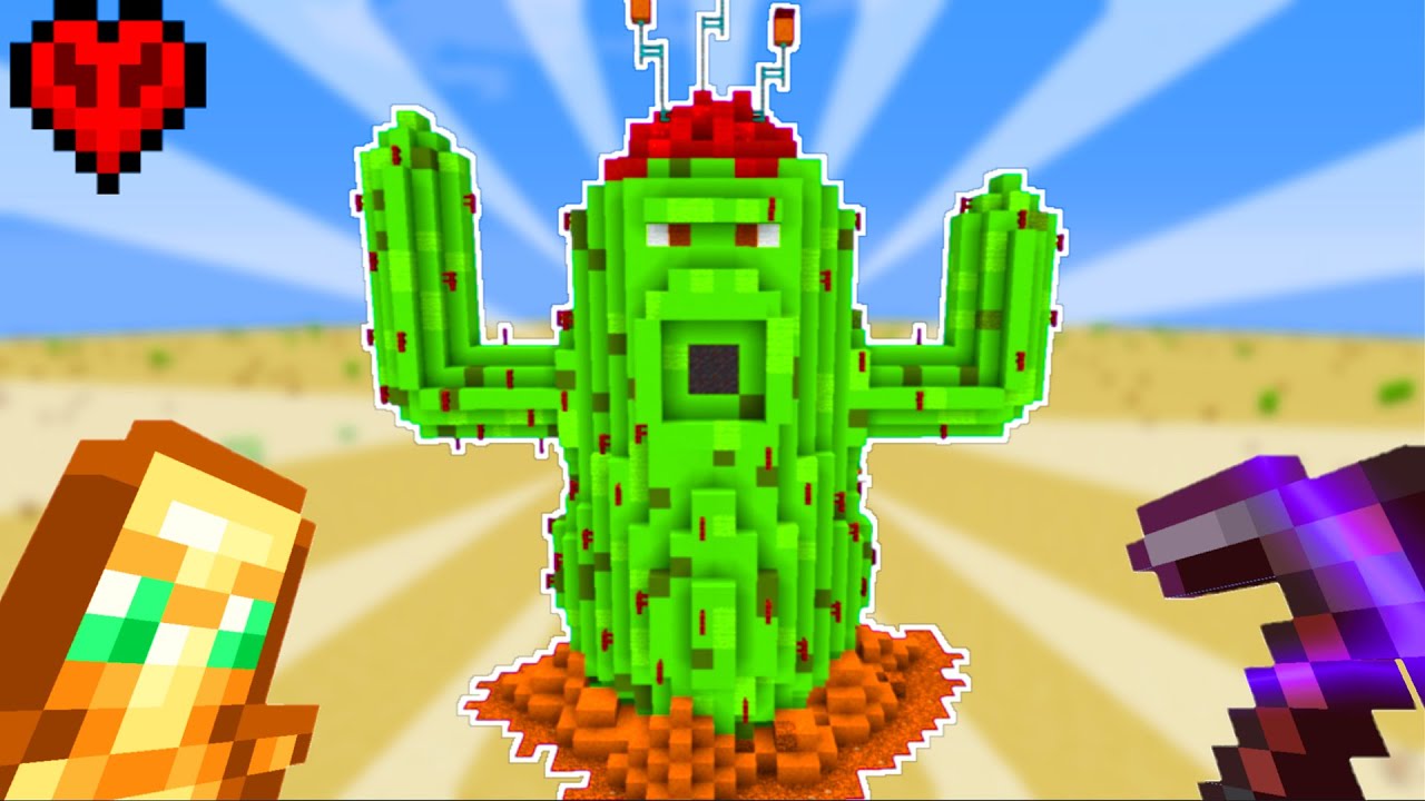 I Built a Plants vs Zombies Cactus in Minecraft Hardcore - YouTube