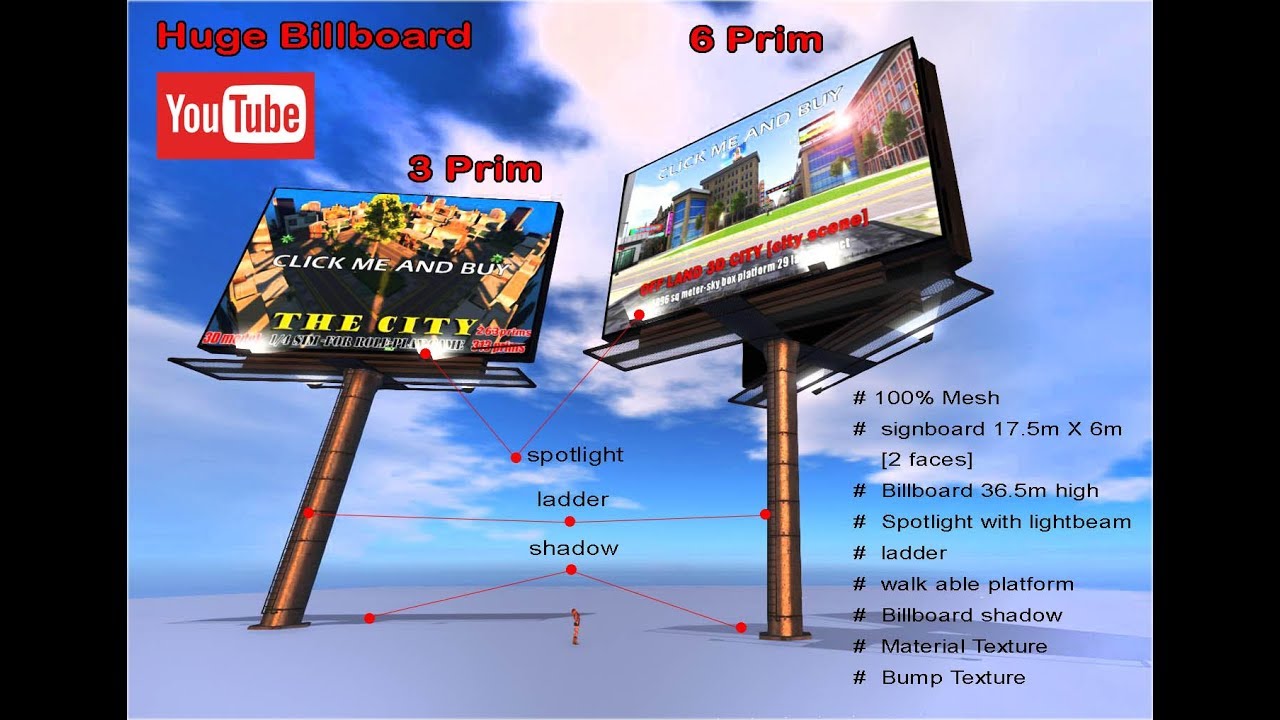 V shape Billboard in secondlife - YouTube