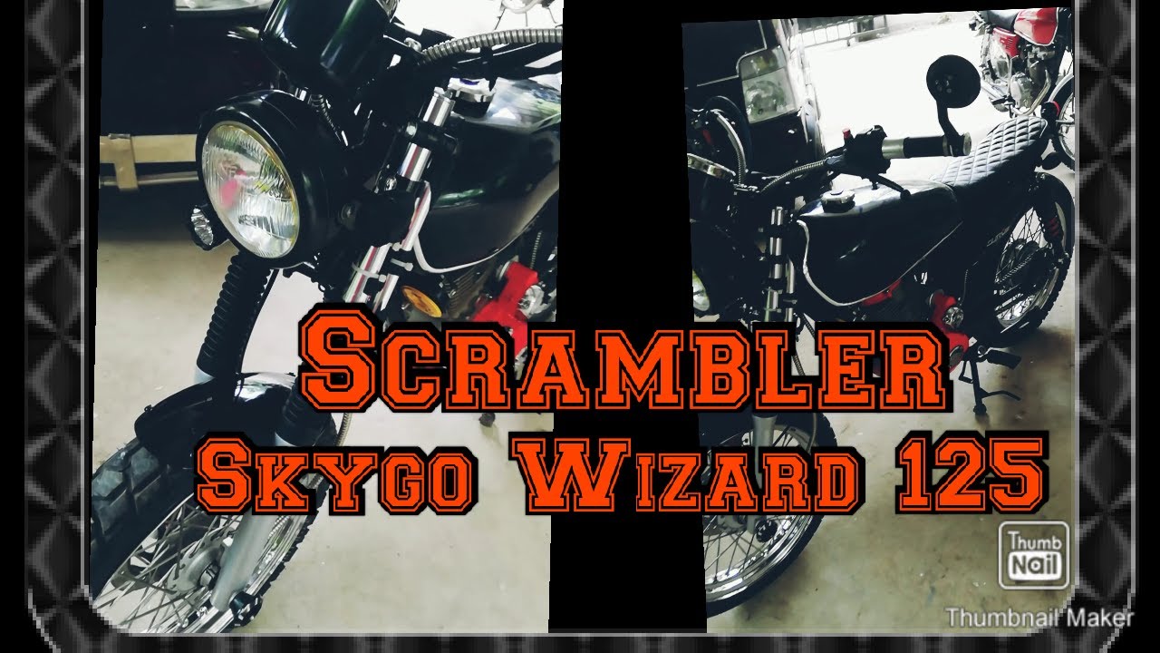 MODIFIED SKYGO Wizard 125 SCRAMBLER BUILD - YouTube