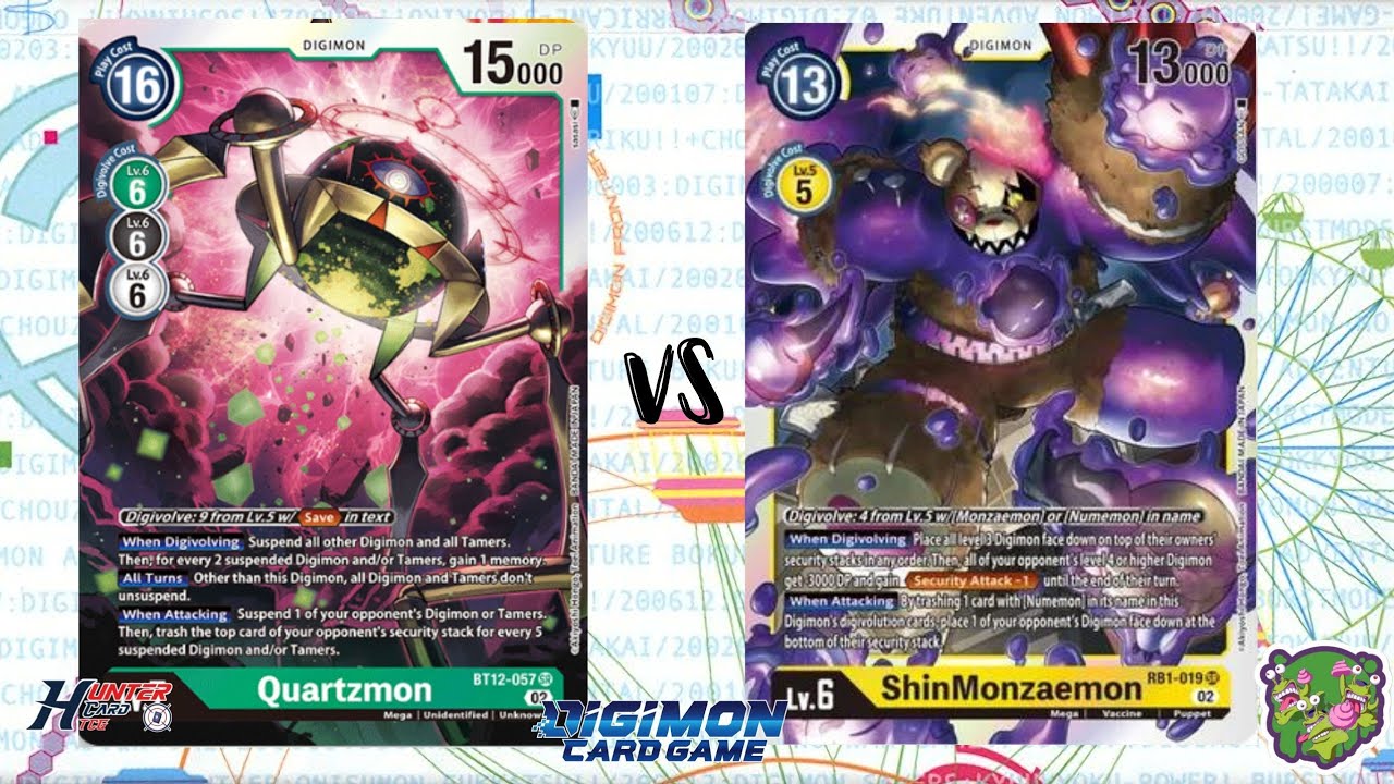 DIGIMON TCG: Local match Turbo Quartzmon (Purple) vs ShinMonzaemon ...