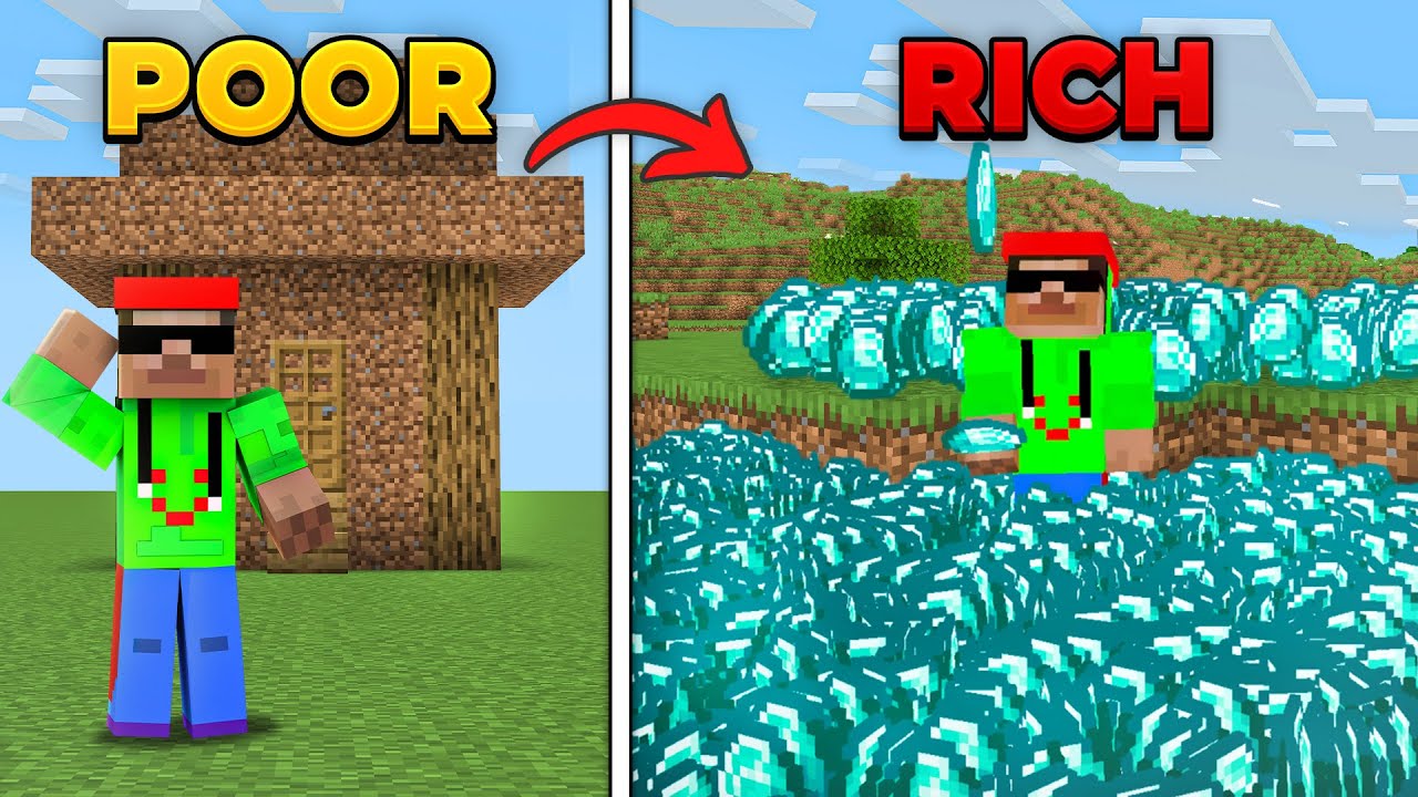 From POOR PLAYER to RICH PLAYER in Minecraft !! - YouTube