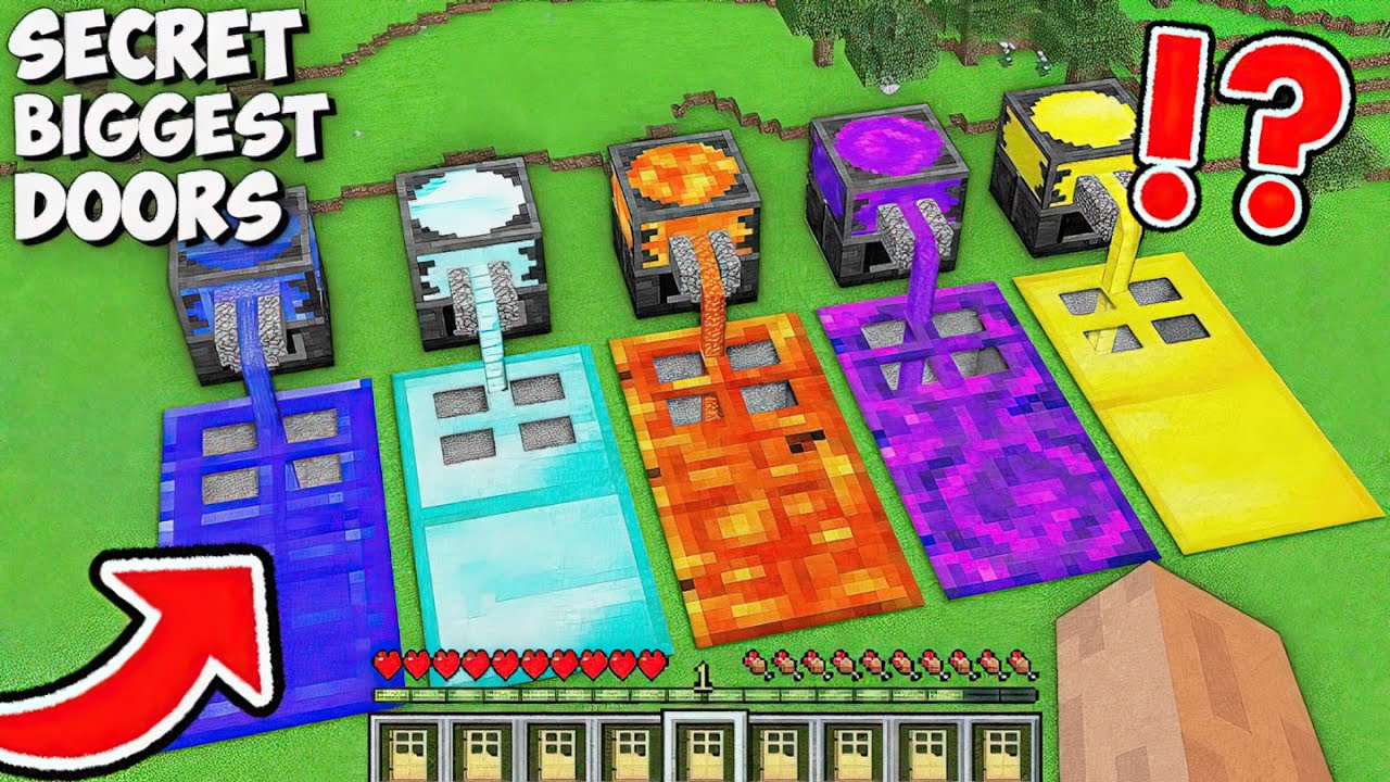 Which BIGGEST DOOR IS BETTER in Minecraft ? WATER VS LAVA VS DIAMOND VS ...