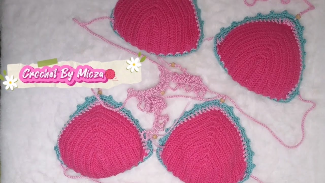Crochet Bra Tutorial using polyester yarn - YouTube