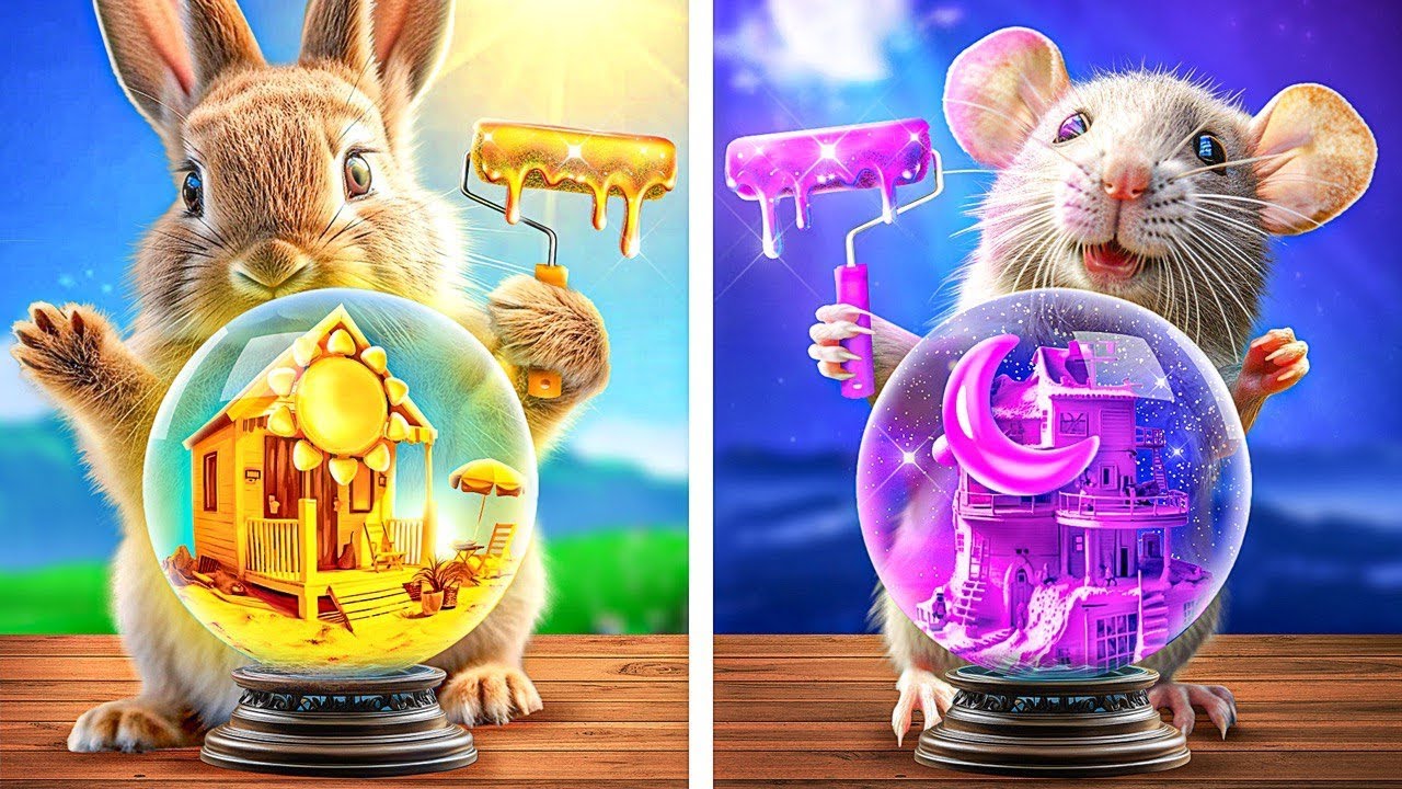 ONE COLOR HOUSE CHALLENGE! Sun vs Moon Pets - YouTube