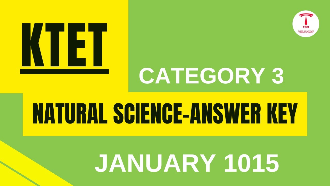 ktet category 3 natural science answer key january 2024 - YouTube