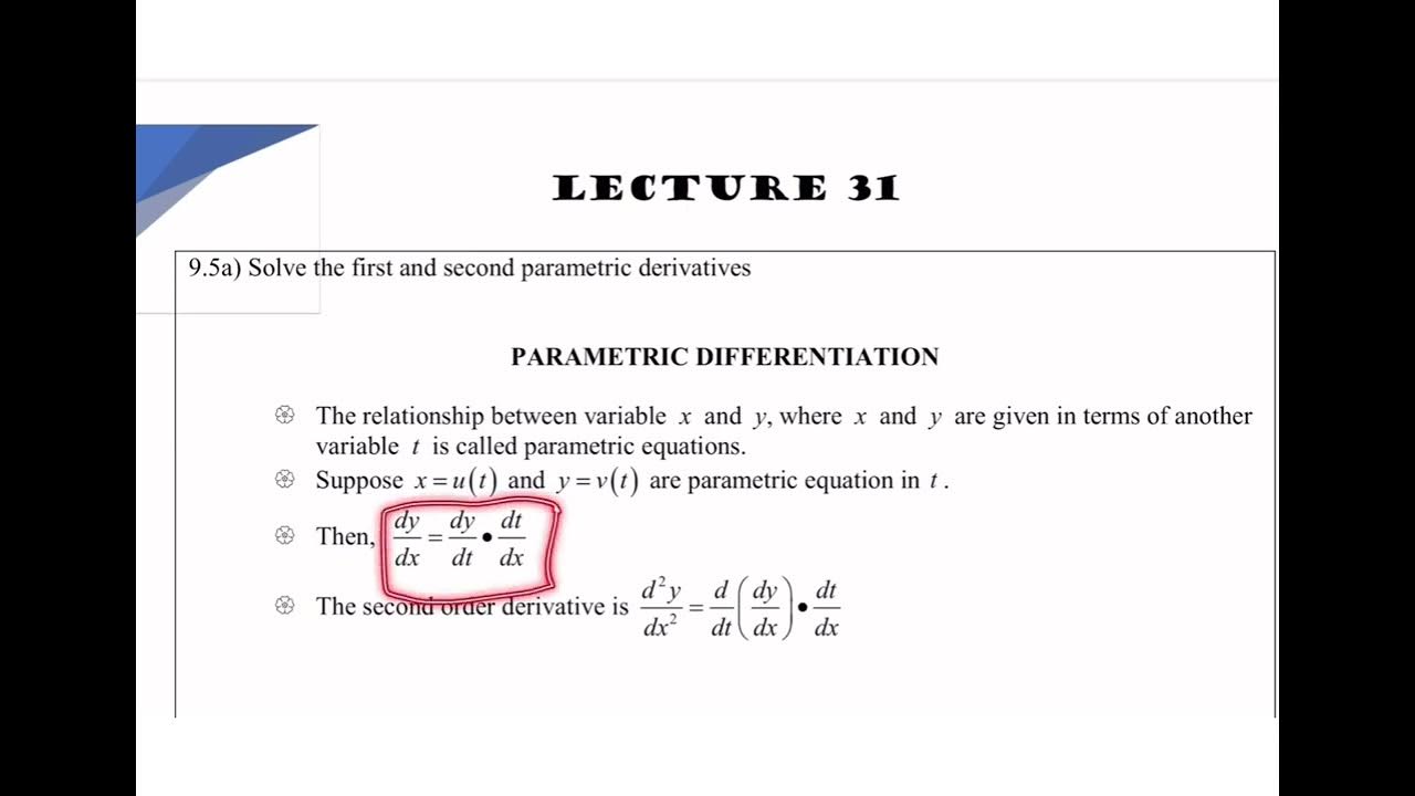 Parametric differentiation part 1 - YouTube