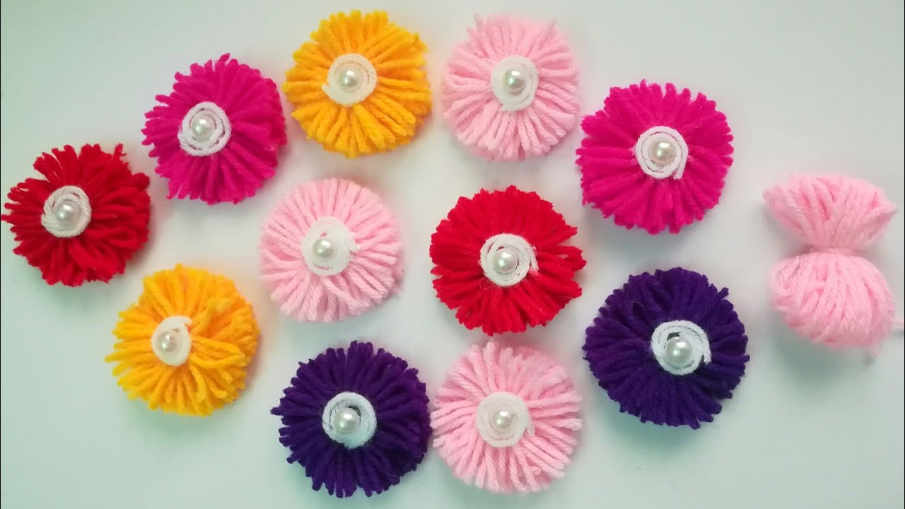 How To Make Easy Woolen Flowers Step By Step Easy Woolen Flowers How To Make Easy Woolen Flowers Step By Step Easy Woolen Flowers